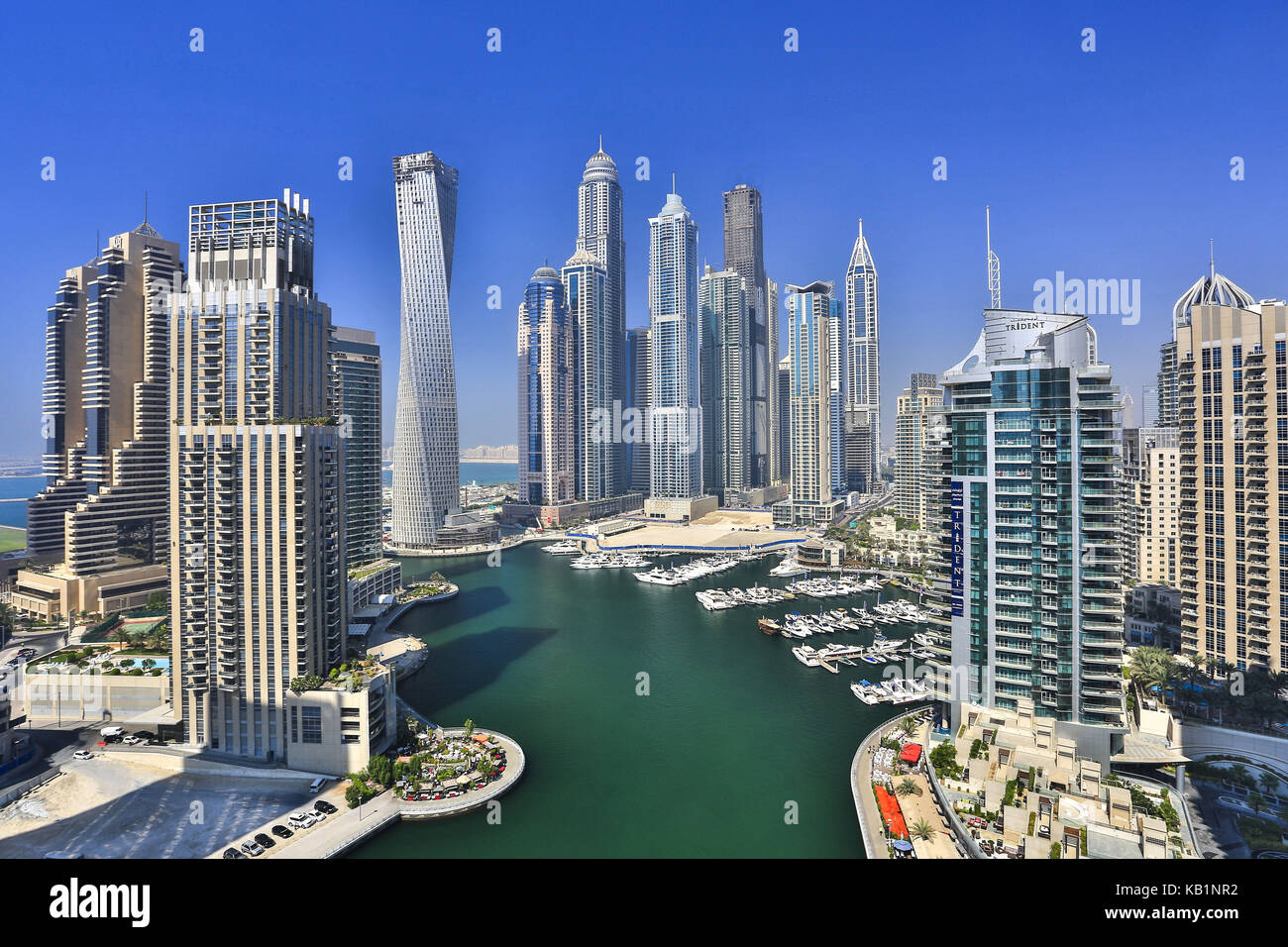 View at the yacht harbour, Dubai Stock Photo - Alamy