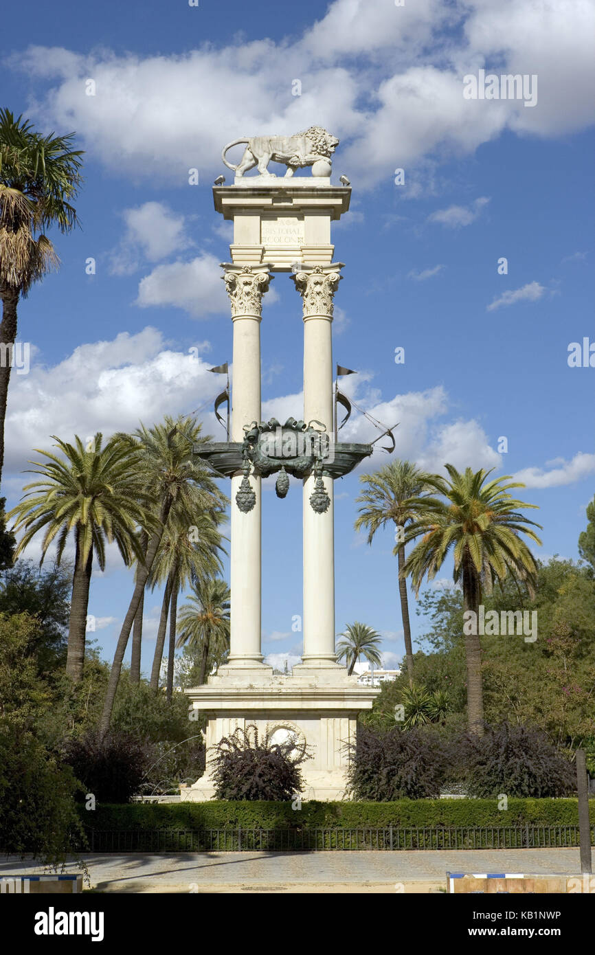 Spain, Seville, monument Christoph Kolumbus Stock Photo - Alamy