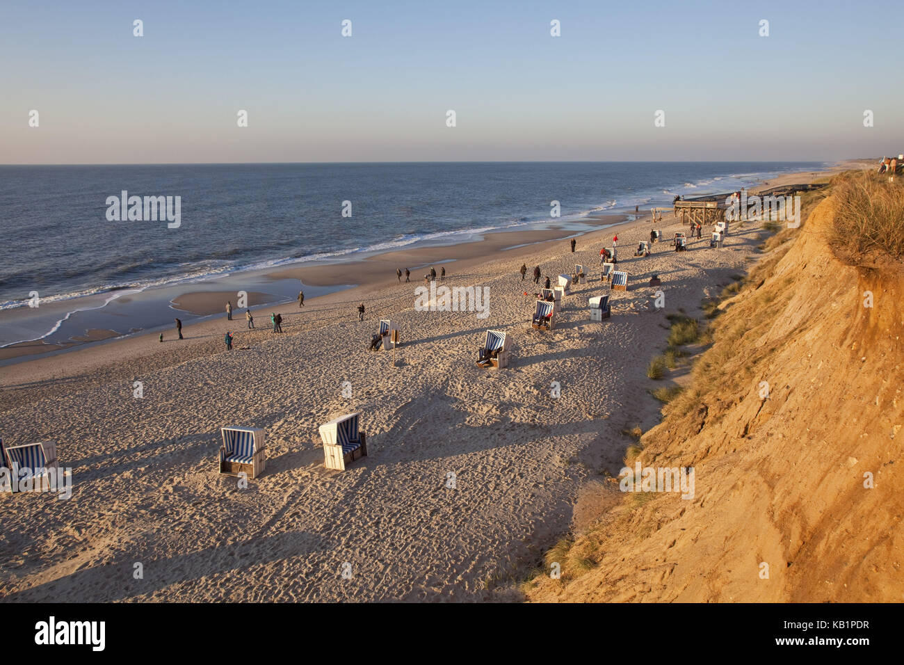 Beach red cliff in Kampen, island Sylt, Schleswig - Holstein, Germany ...