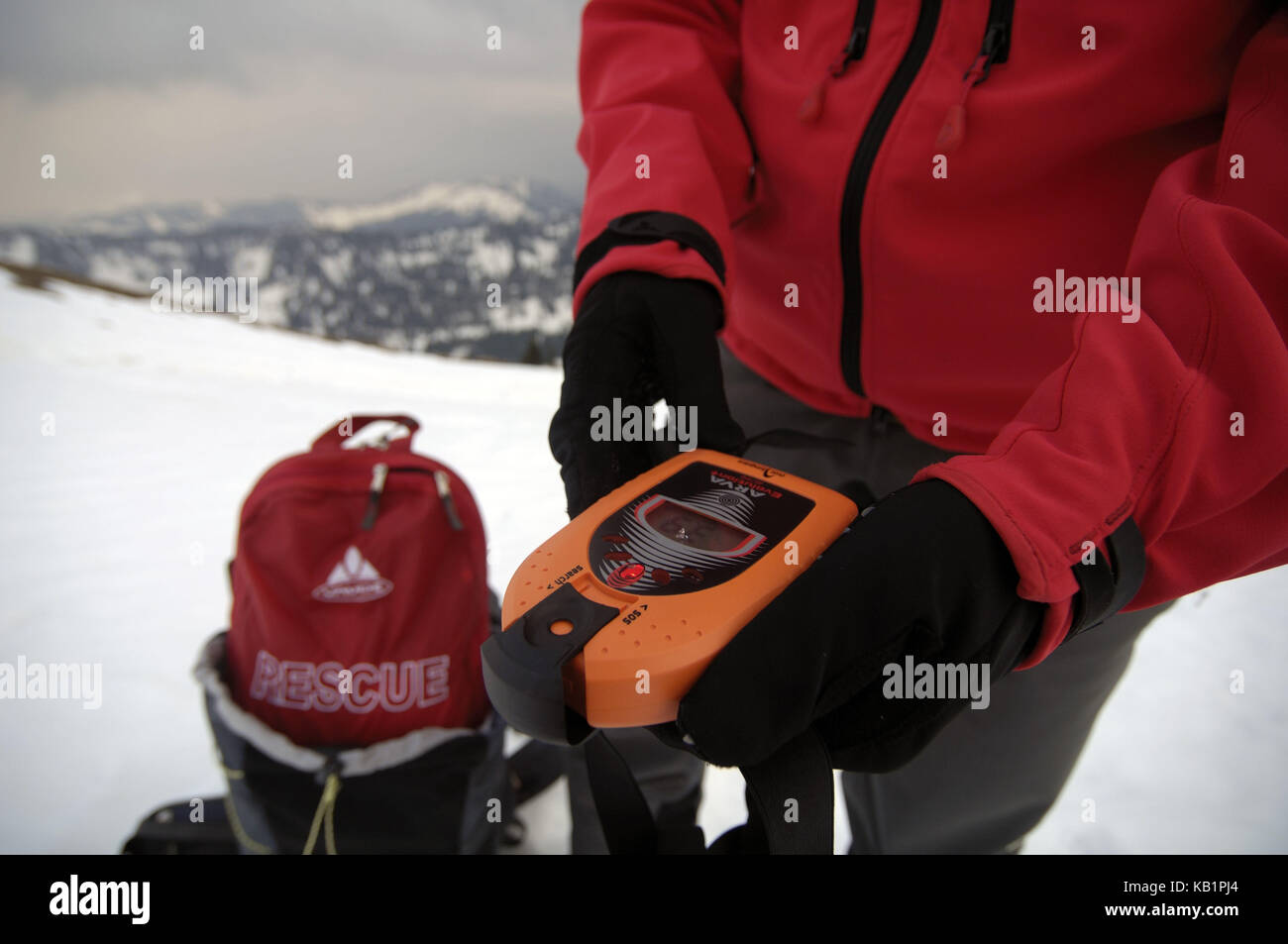 Security equipment for ski tours Stock Photo - Alamy