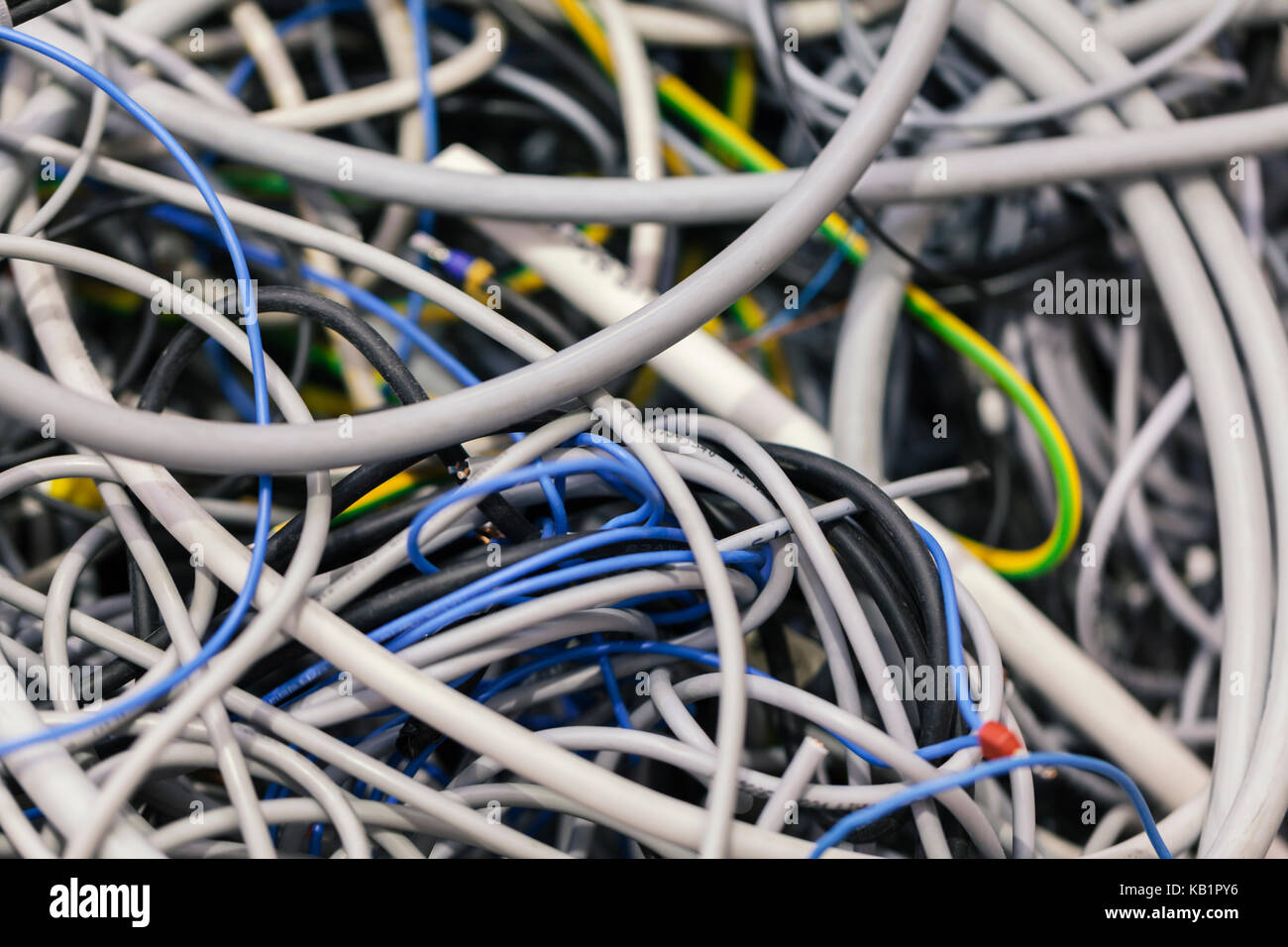 electrical cables on stack, close up Stock Photo - Alamy