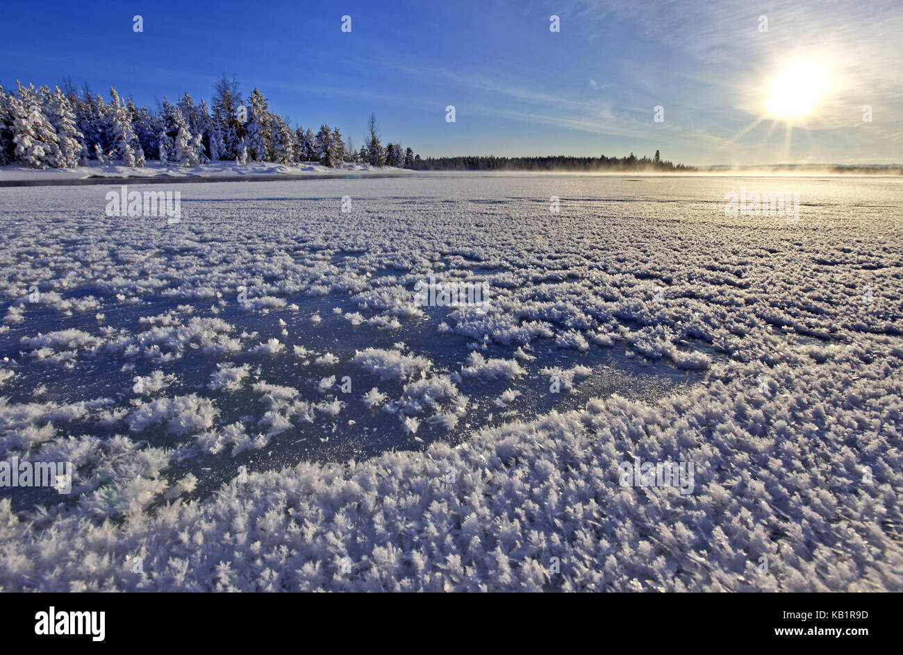 Sweden, Swedish Lapland, Laponia, winter scenery, lake Stock Photo - Alamy