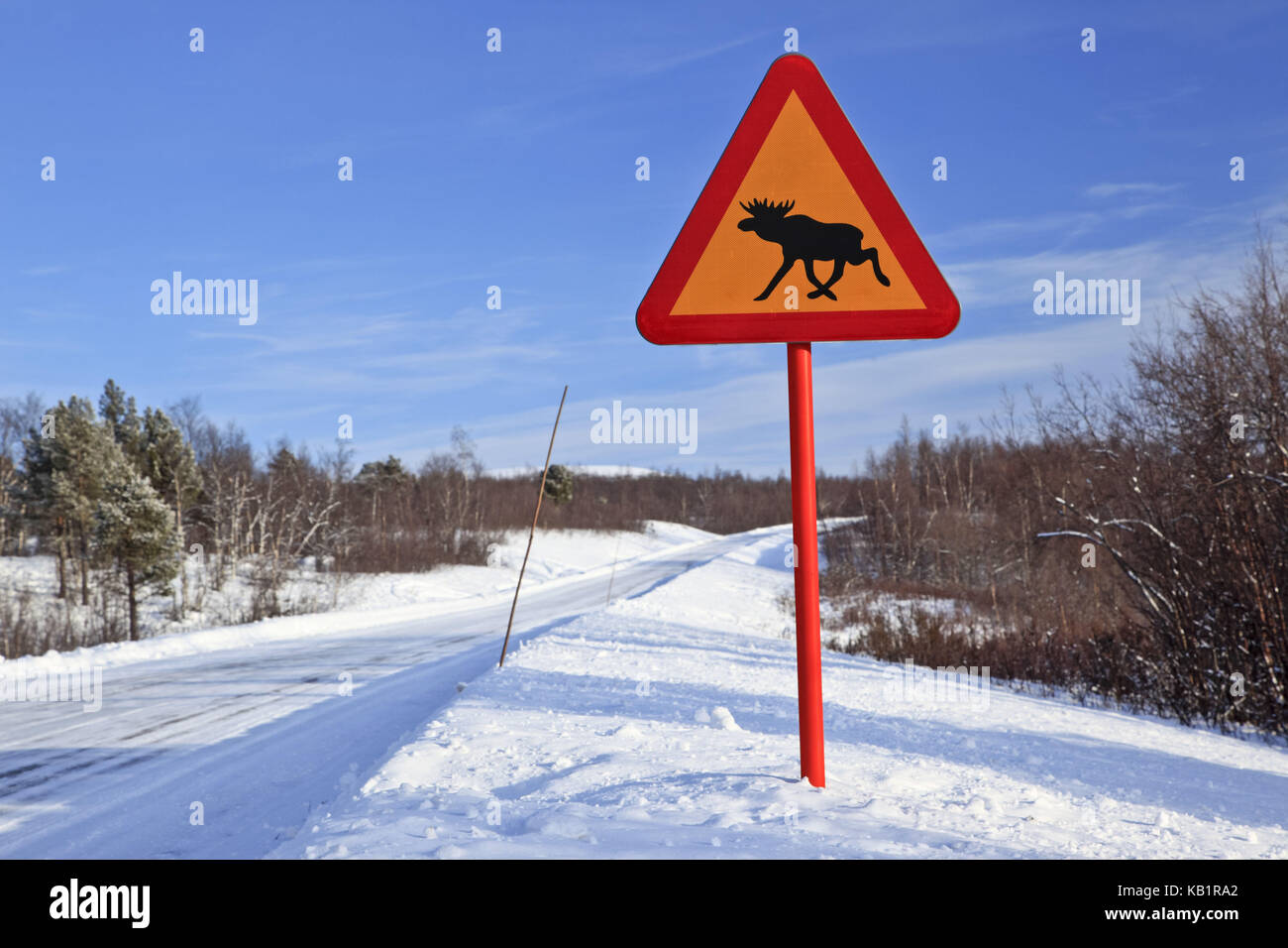 Lapland road sign hi-res stock photography and images - Alamy