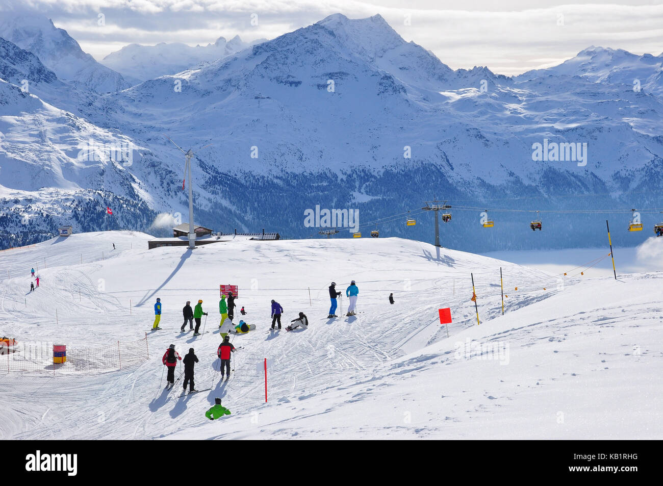 Switzerland, Canton of Grisons, the Engadine, St. Moritz, Corviglia ...