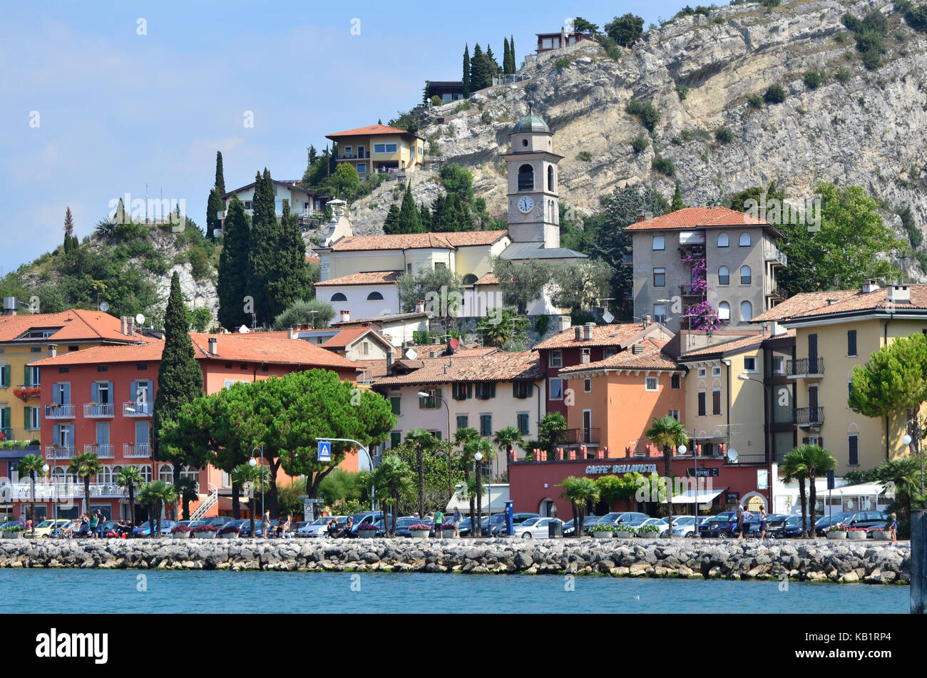 Italy, Trentino, Gardasee, Nago-Torbole, sea promenade Stock Photo - Alamy