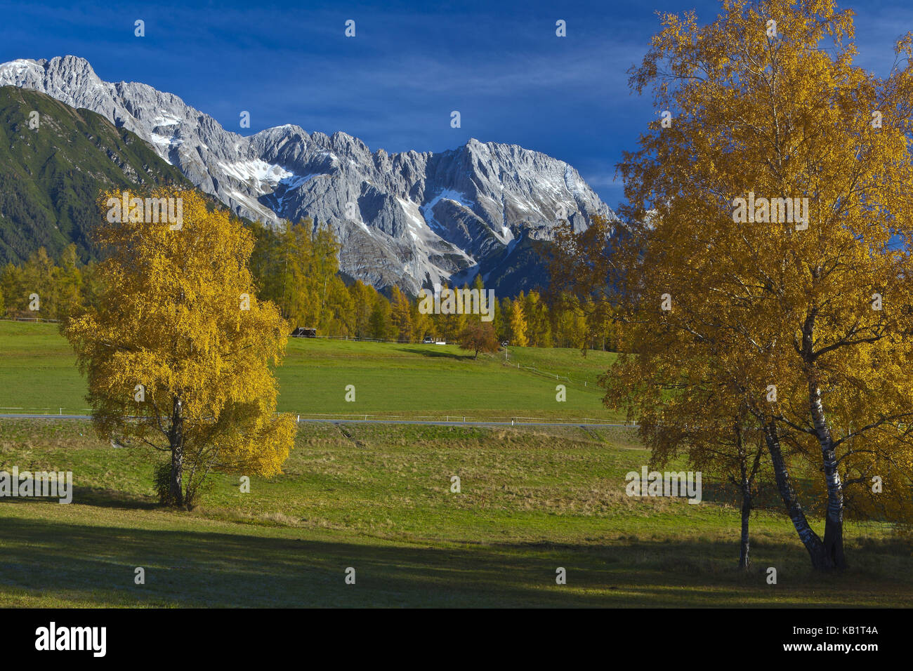 Austria, Tyrol, Mieminger plateau, Obsteig, Mieminger chain Stock Photo ...
