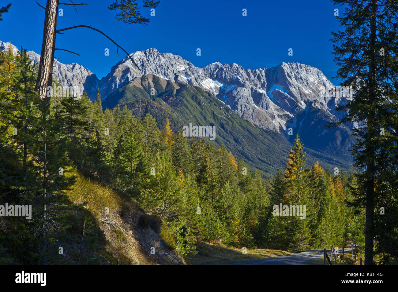 Austria, Tyrol, Mieminger plateau, Obsteig, Mieminger chain Stock Photo ...