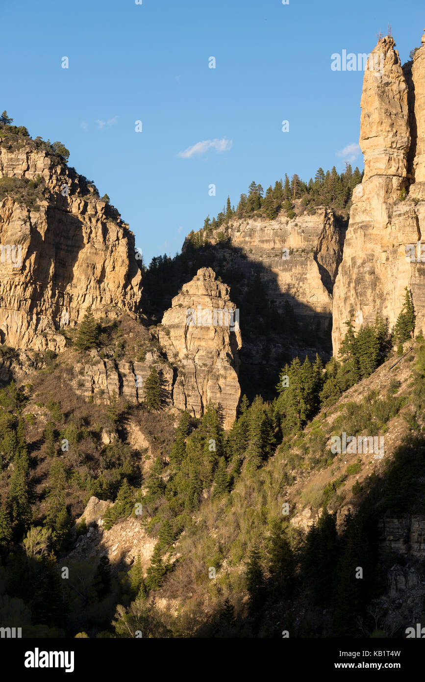 Evening light on the cliffs of Cedar Canyon, Utah Stock Photo - Alamy