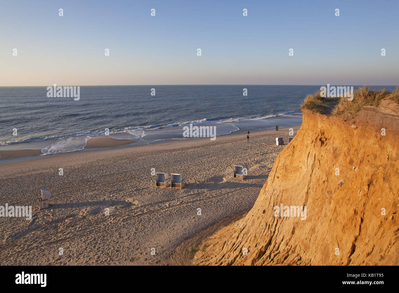 Beach red cliff in Kampen, island Sylt, Schleswig - Holstein, Germany ...