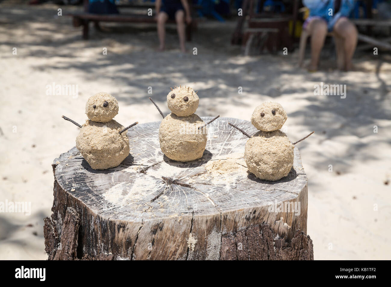 Three sand men on a beach in Kota Kinabalu Malaysia Stock Photo - Alamy