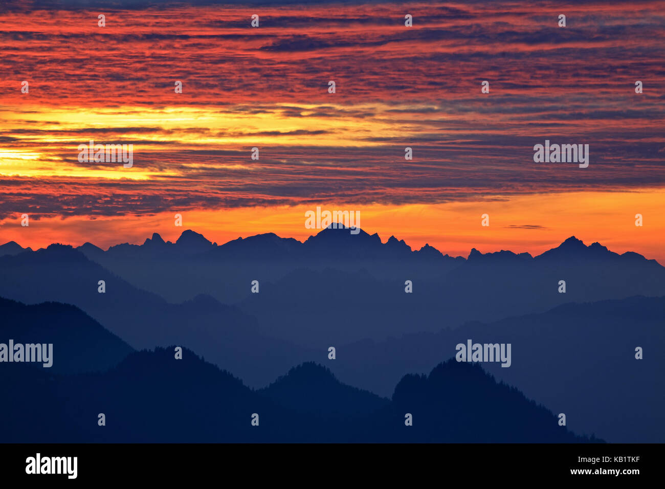 Germany, Bavaria, Upper Bavaria, Rabenkopf, Bavarian Alpine foothills ...