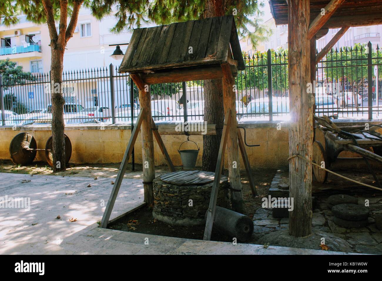A traditional Turkish well in the inner courtyard of the Alanya ...