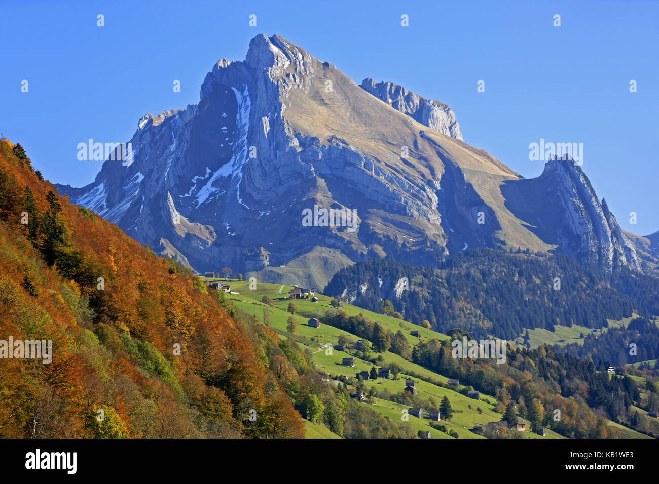 Switzerland, Swiss alps, Appenzell, St Gallen, Altmann, alp stone ...