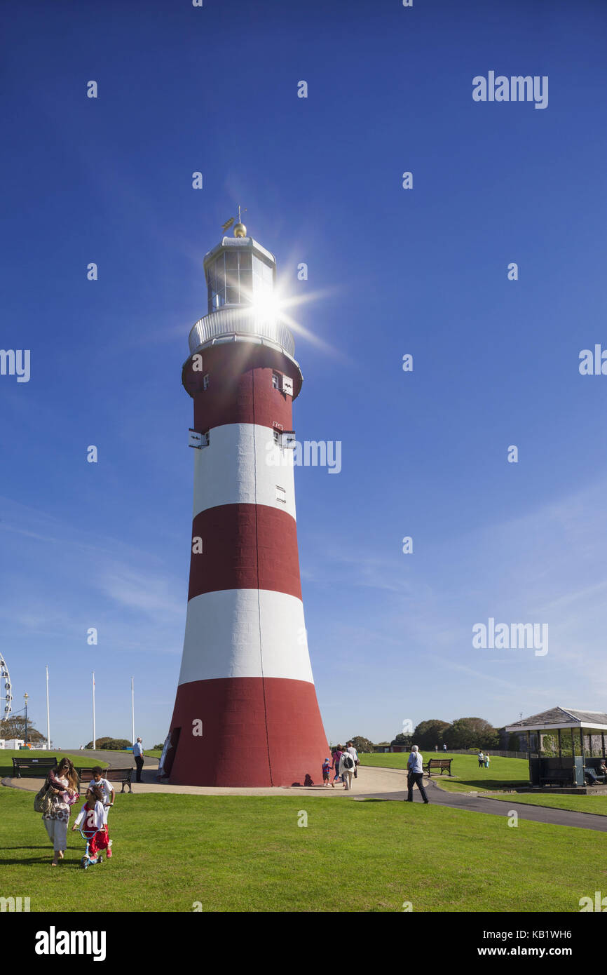 England, Devon, Plymouth, Plymouth Hoe, lighthouse, called Smeaton's ...