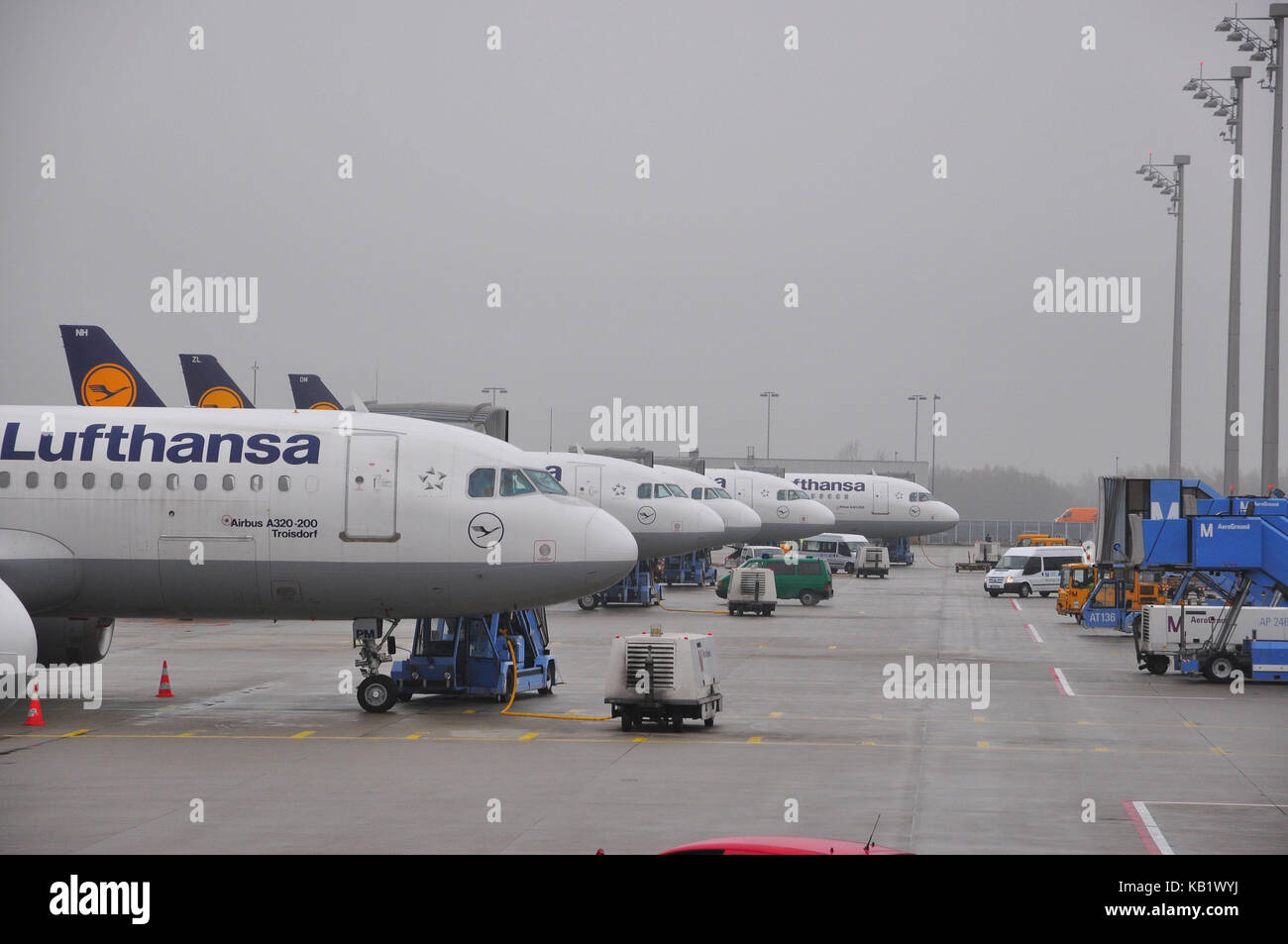 Civil aviation, air liners, runway, bug, park position Stock Photo - Alamy