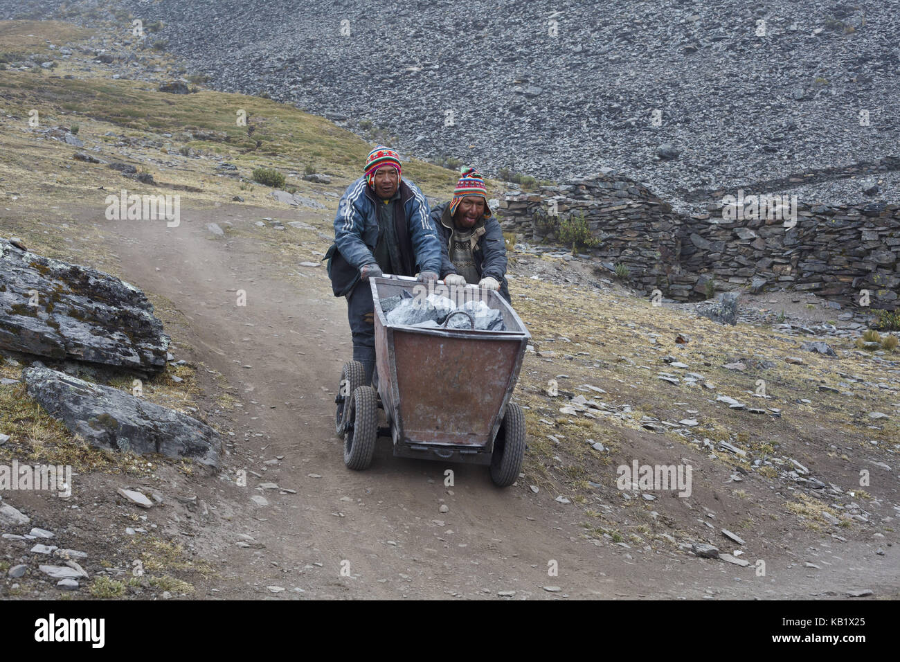 Bolivia, Cordillera Apolobamba, mining, gold, mine worker Stock Photo ...