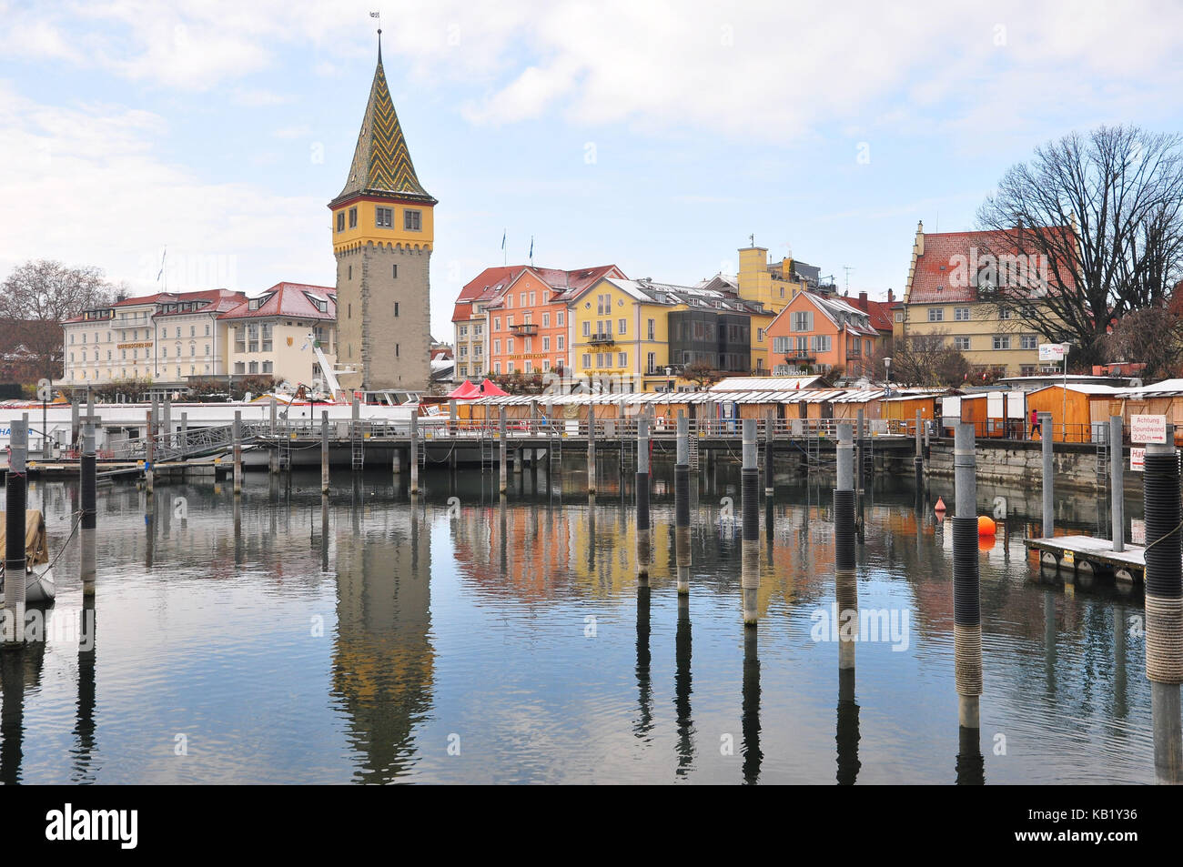 Germany, Bavaria, Lake of Constance, Lindau, harbour, Mangturm, harbour ...
