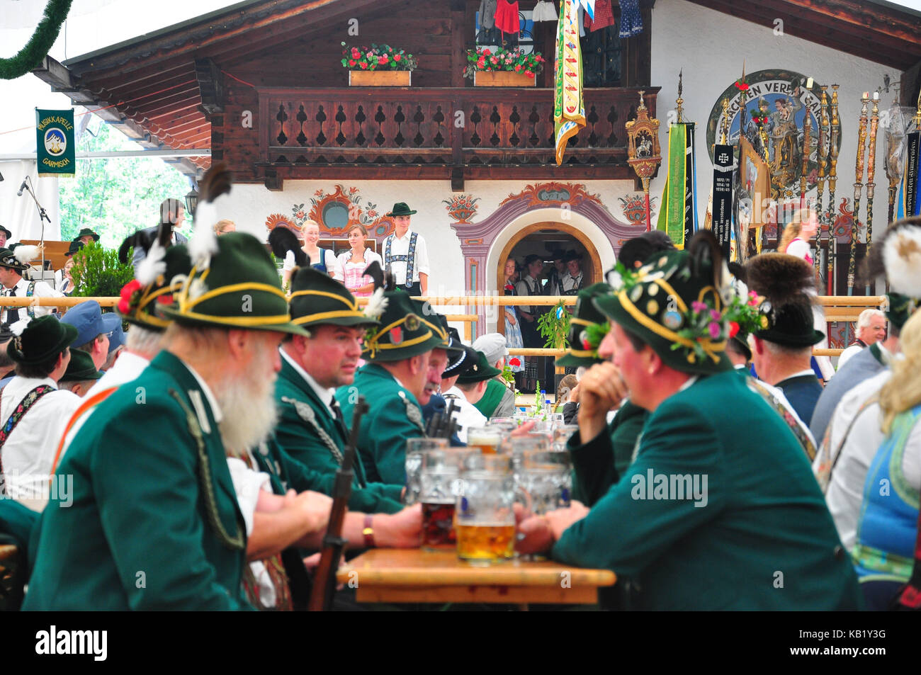 Germany, Bavaria, Garmisch-Partenkirchen, festival, shooters, beer tent ...