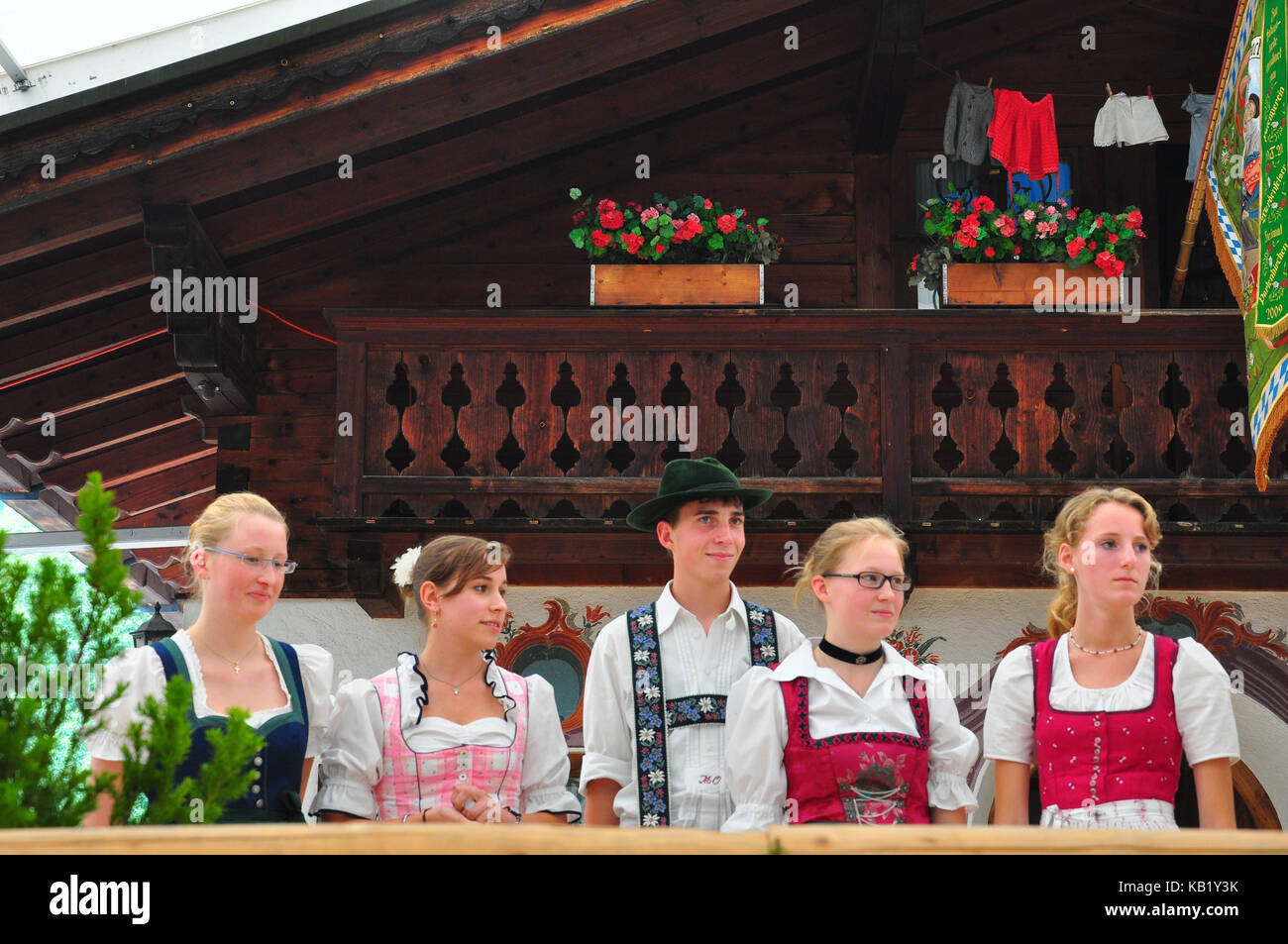 Germany, Bavaria, Garmisch-Partenkirchen, festival, traditional costume ...