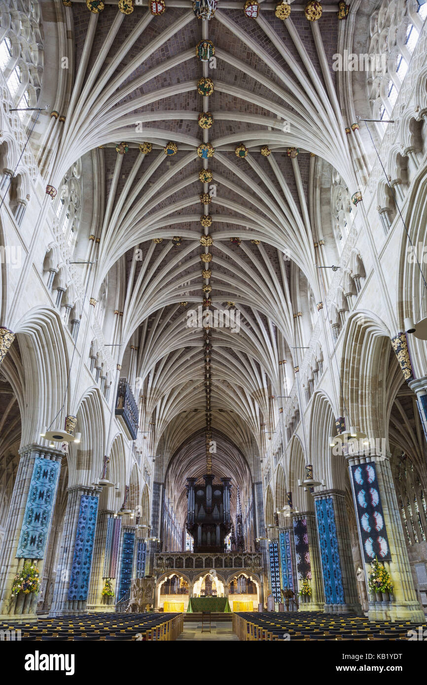 England, Devon, Exeter, Exeter Cathedral, inside Stock Photo - Alamy