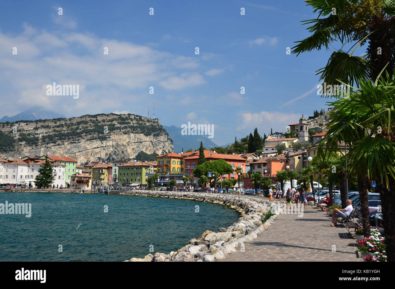 Italy, Trentino, Gardasee, Nago-Torbole, sea promenade Stock Photo - Alamy