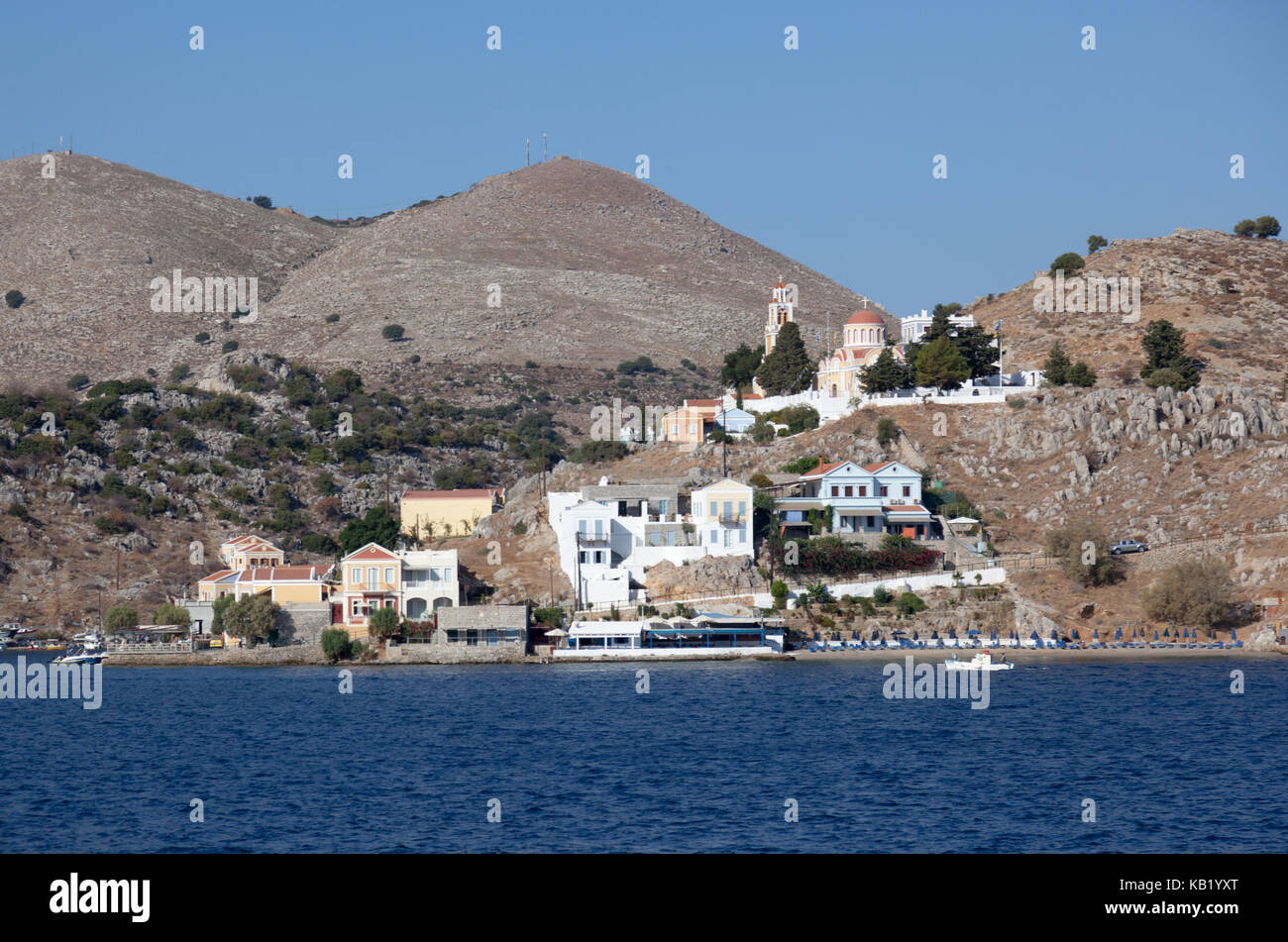 The port of Symi, on Symi island near to Rhodes in Greece Stock Photo ...