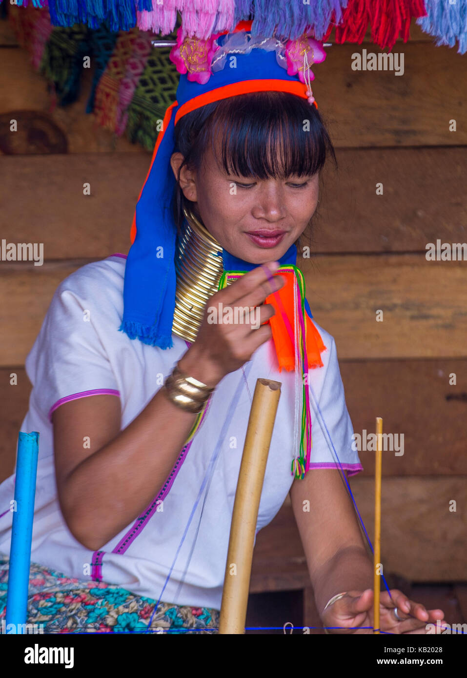 Portrait of Kayan tribe woman in Kayan state Myanmar Stock Photo - Alamy
