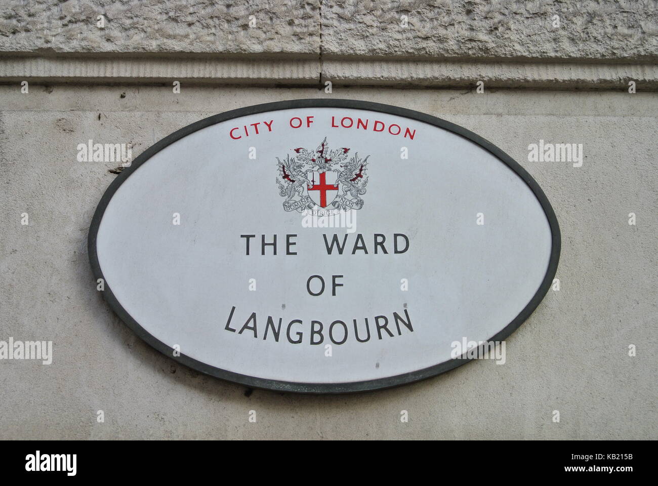 City of London The Ward of Langbourn sign Stock Photo - Alamy
