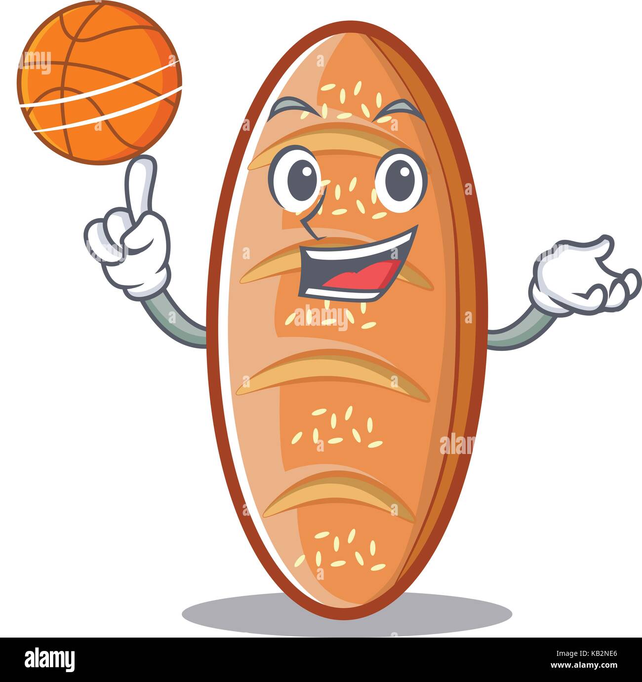 Playing basketball baked bread character cartoon Stock Vector Image ...