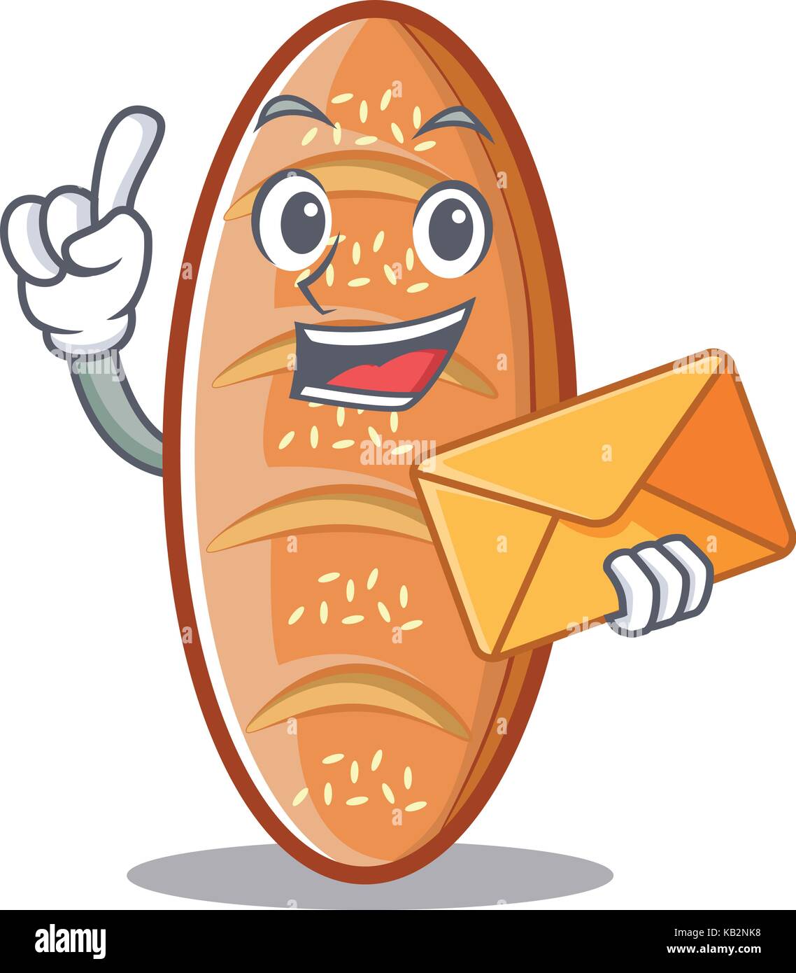 With envelope baked bread character cartoon Stock Vector Image & Art ...