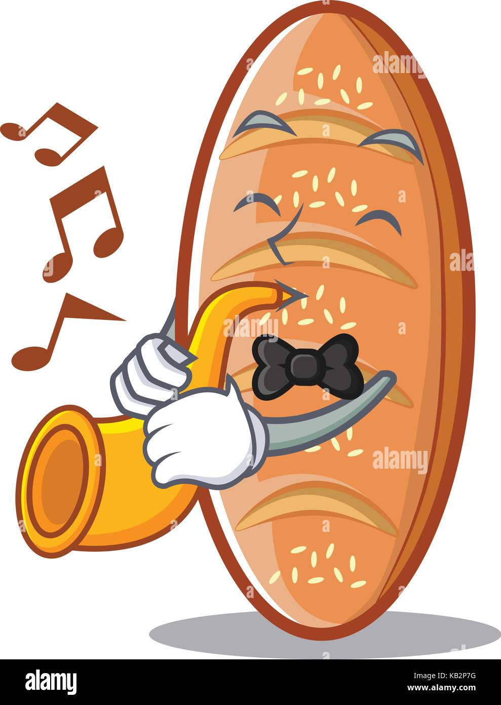 With trumpet baked bread character cartoon Stock Vector Image & Art - Alamy