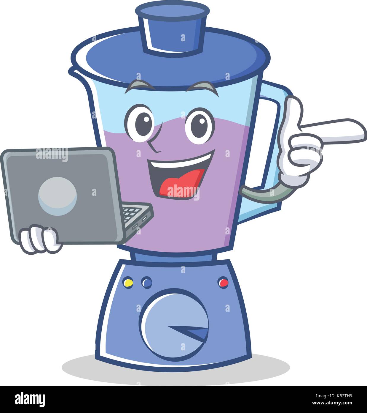 With laptop blender character cartoon style Stock Vector Image & Art ...