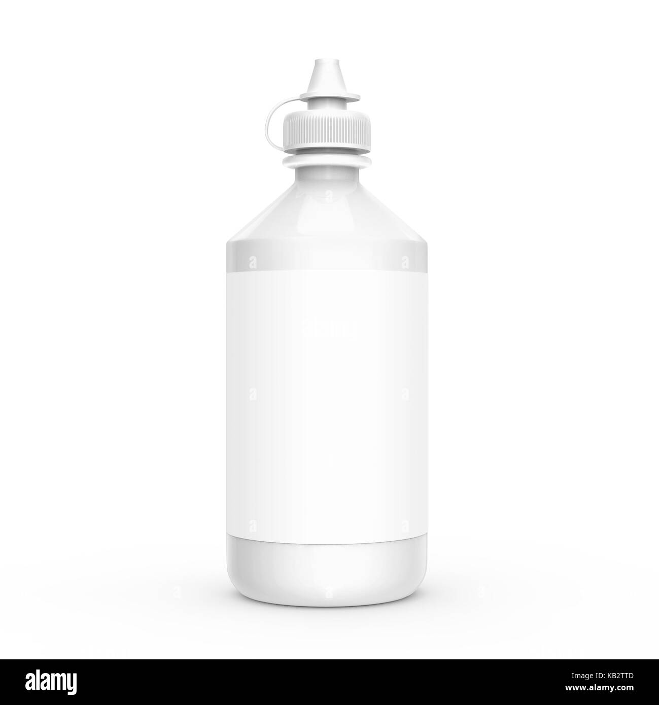 Contacts Solution bottle mockup, blank container with label in 3d ...