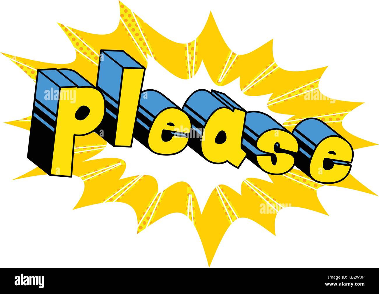 Please - Comic book style word on abstract background Stock Vector ...
