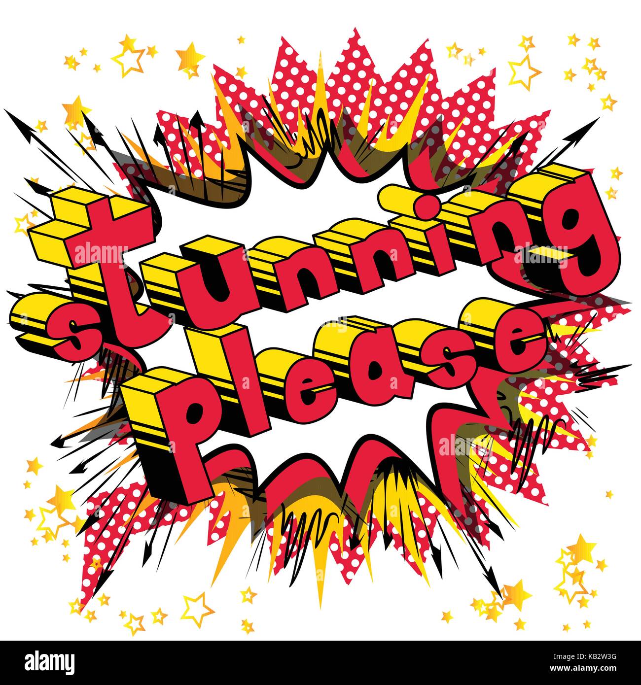 Stunning Please - Comic book style word on abstract background Stock ...