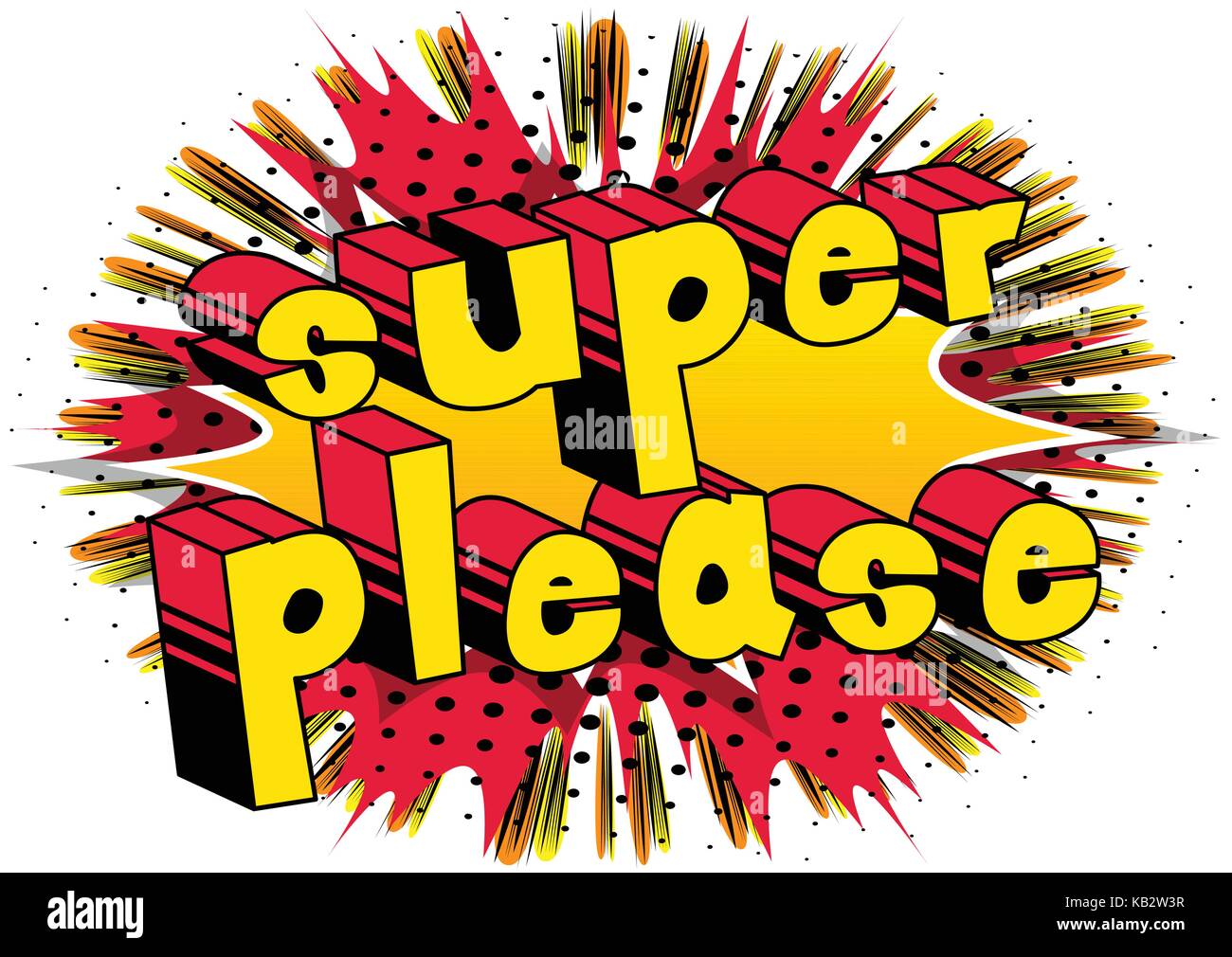 Super Please - Comic book style word on abstract background Stock ...