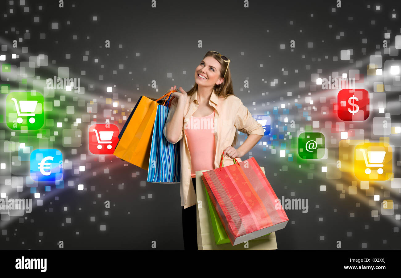 Happy shopping hi-res stock photography and images - Alamy
