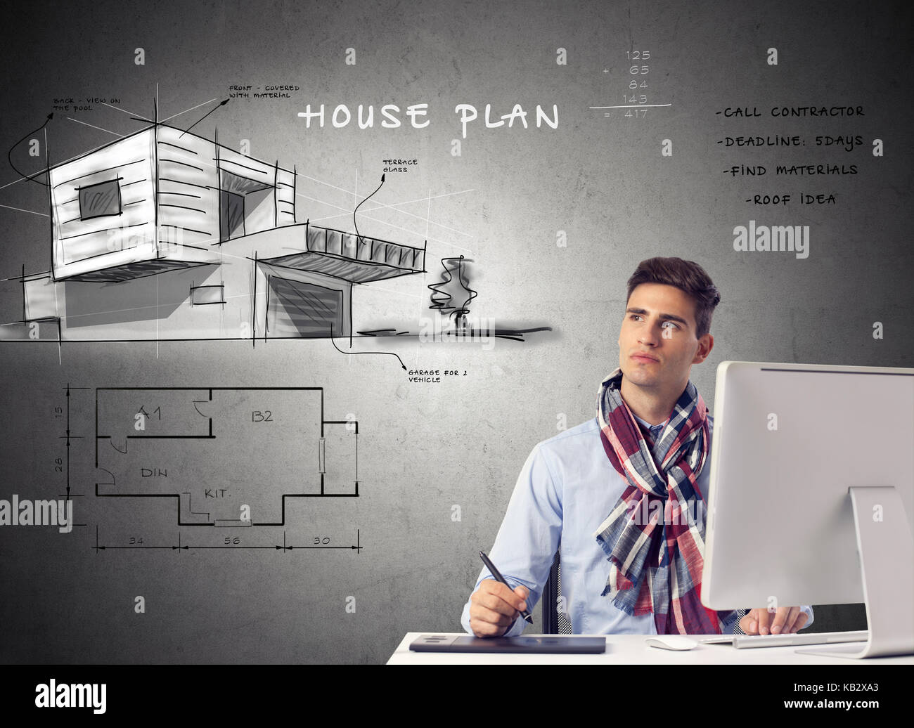 Architect drawing computer hi-res stock photography and images - Alamy