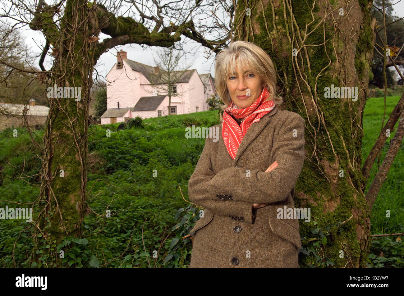 Lady Jane Rice, wife of Sir Tim Rice, at her home in Cornwall with her ...