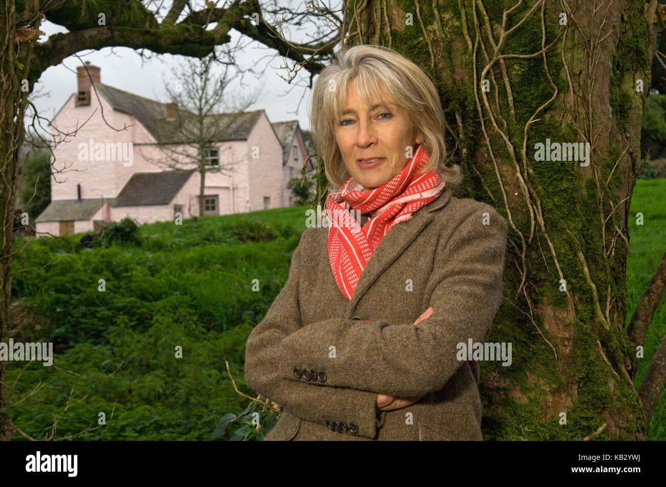 Lady Jane Rice, wife of Sir Tim Rice, at her home in Cornwall with her ...
