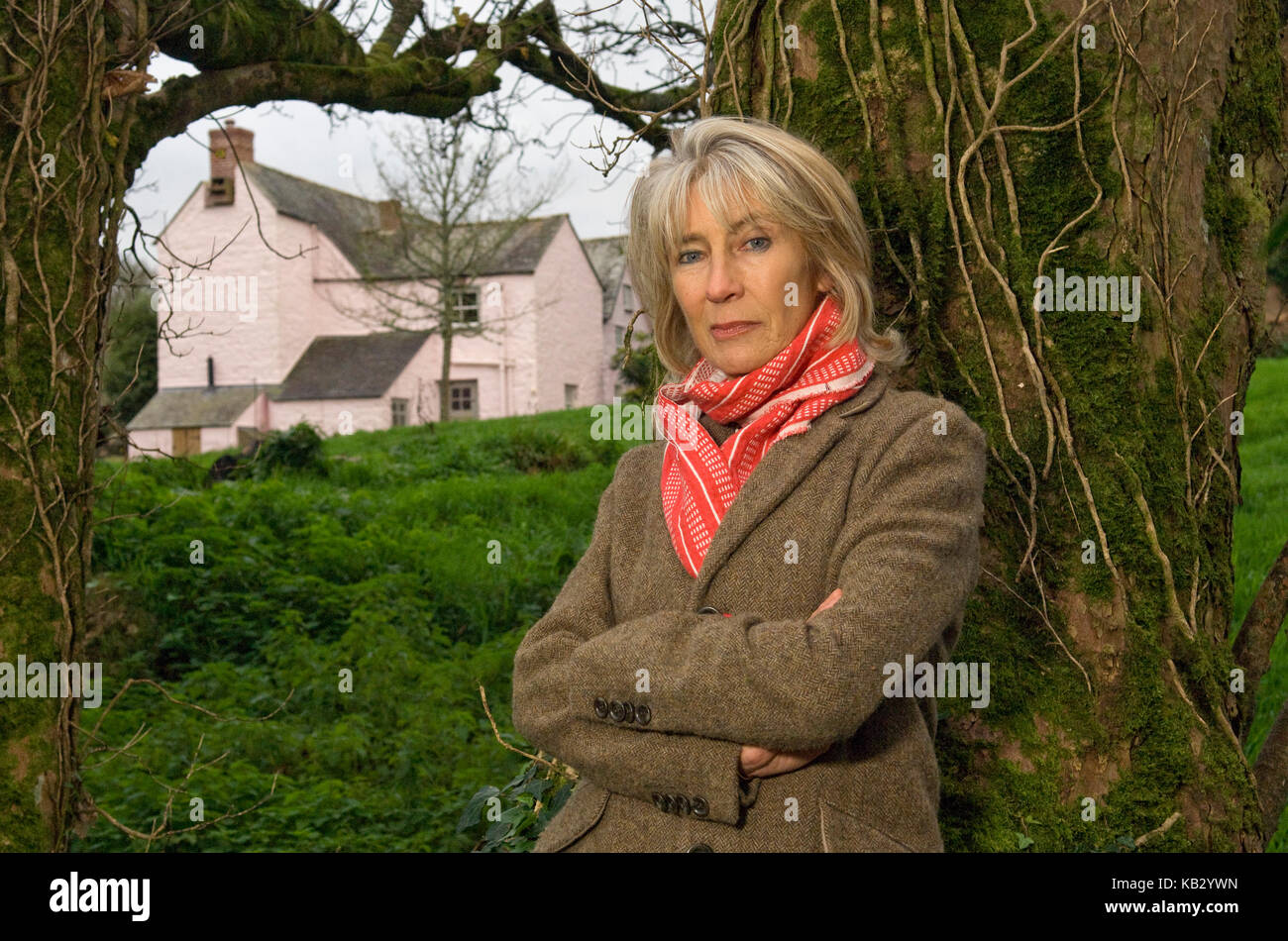 Lady Jane Rice, wife of Sir Tim Rice, at her home in Cornwall with her ...