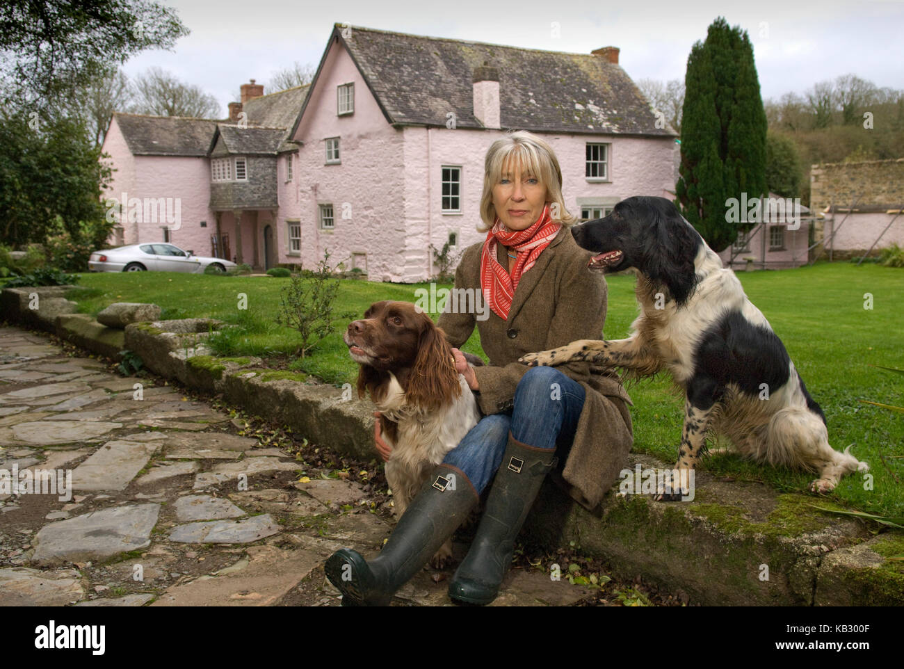 Lady Jane Rice, wife of Sir Tim Rice, at her home in Cornwall with her ...