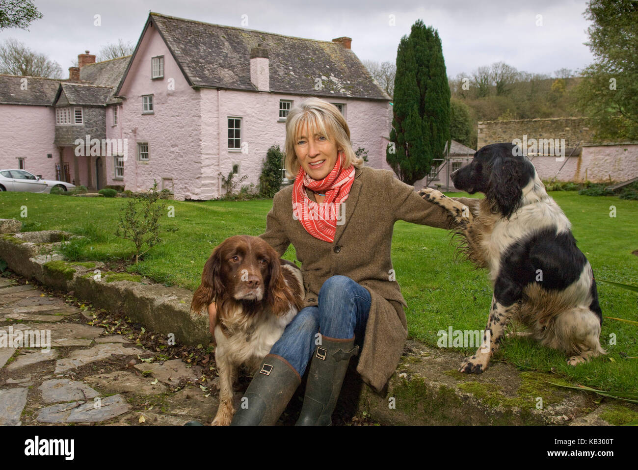 Lady Jane Rice, wife of Sir Tim Rice, at her home in Cornwall with her ...