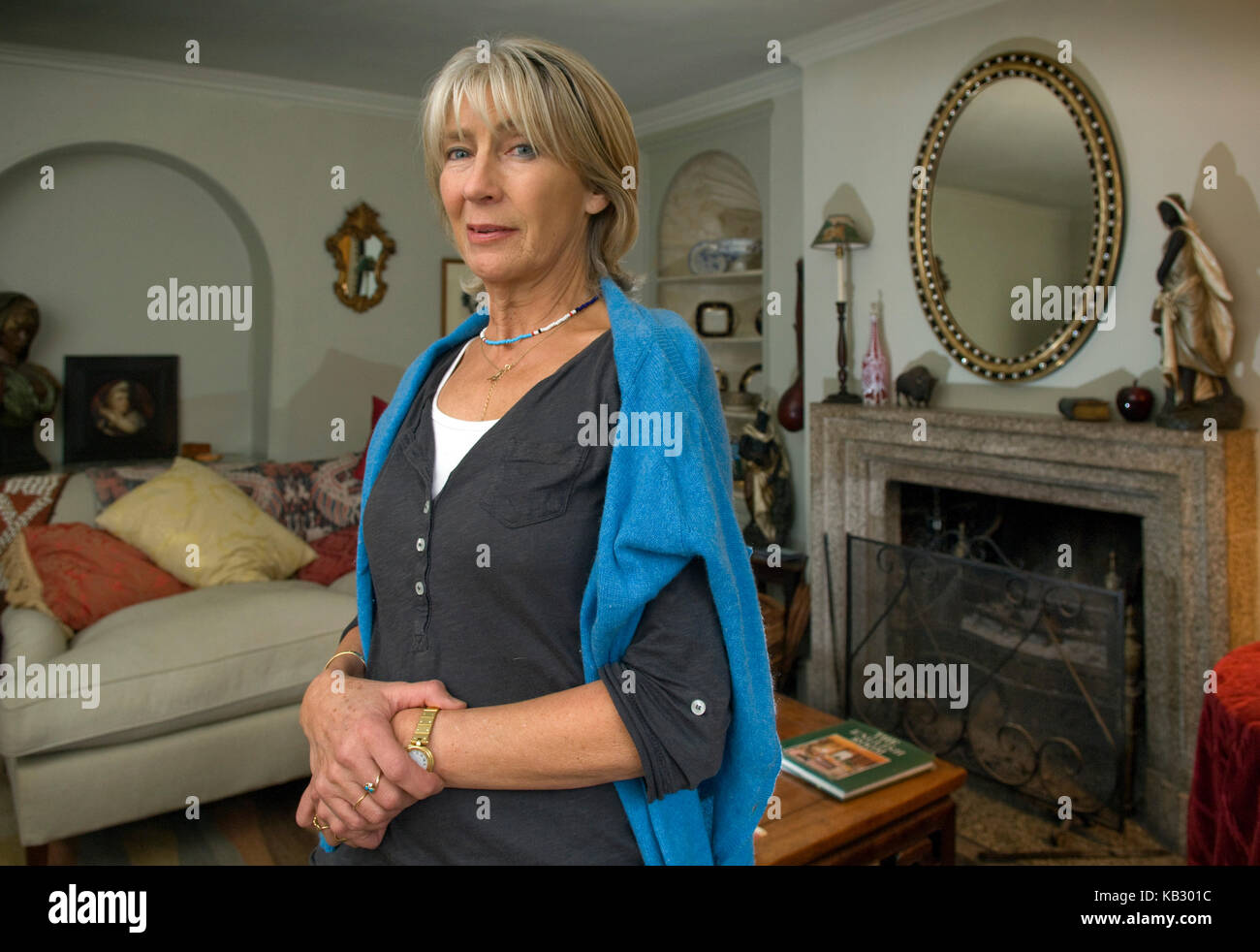 Lady Jane Rice, wife of Sir Tim Rice, at her home in Cornwall with her ...