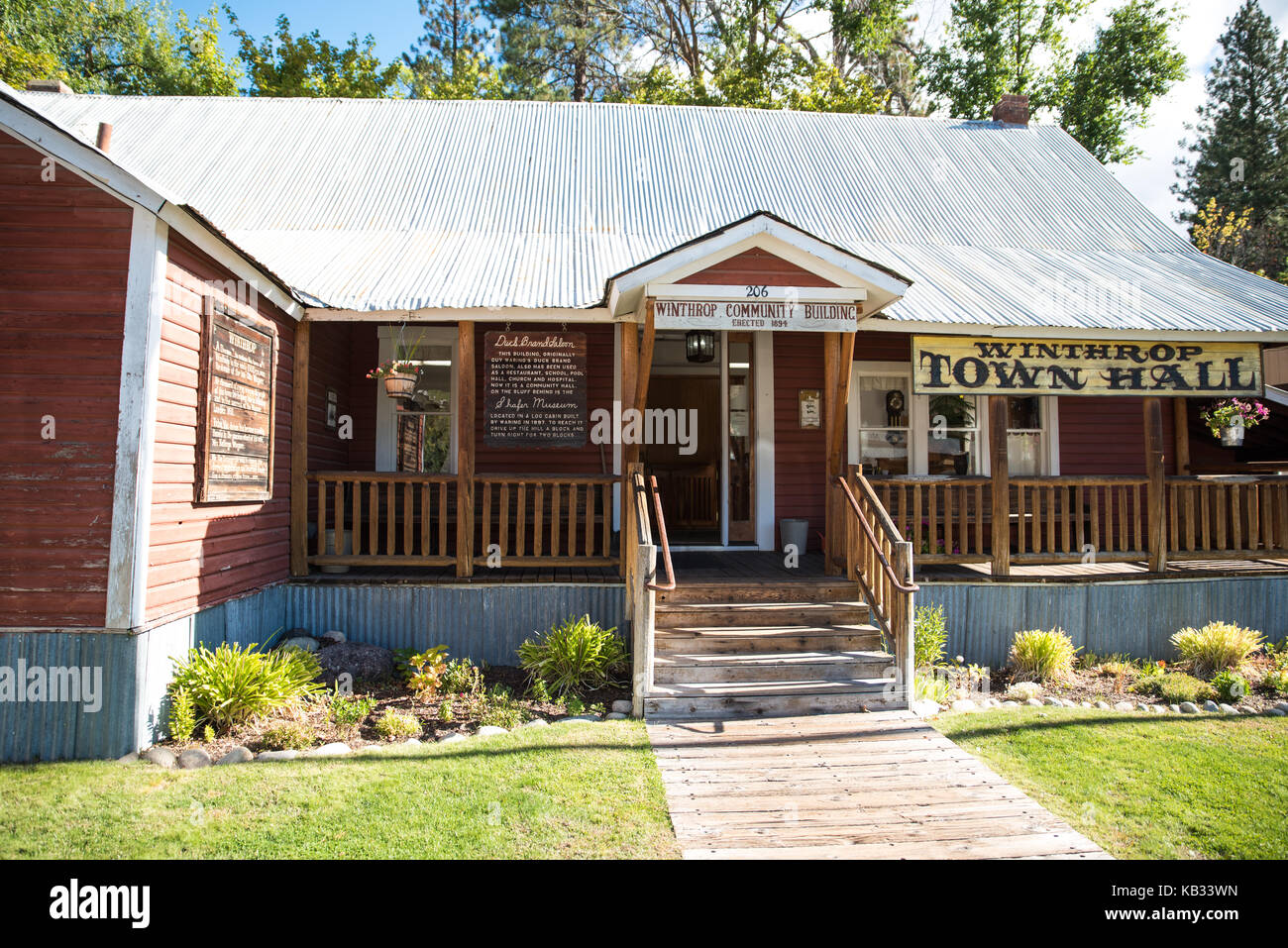 Winthrop Town Hall Stock Photo - Alamy