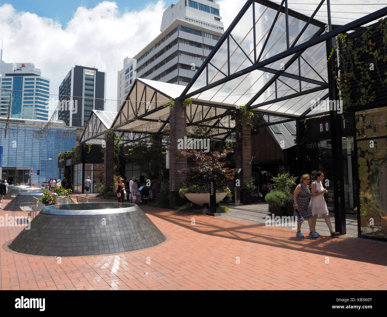 Roof top of Britomart Train station in Auckland, New Zealand. The round ...