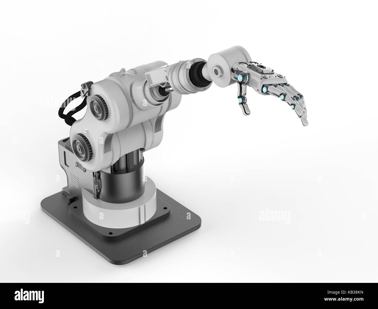 3d rendering robotic hand with fingers on white background Stock Photo ...