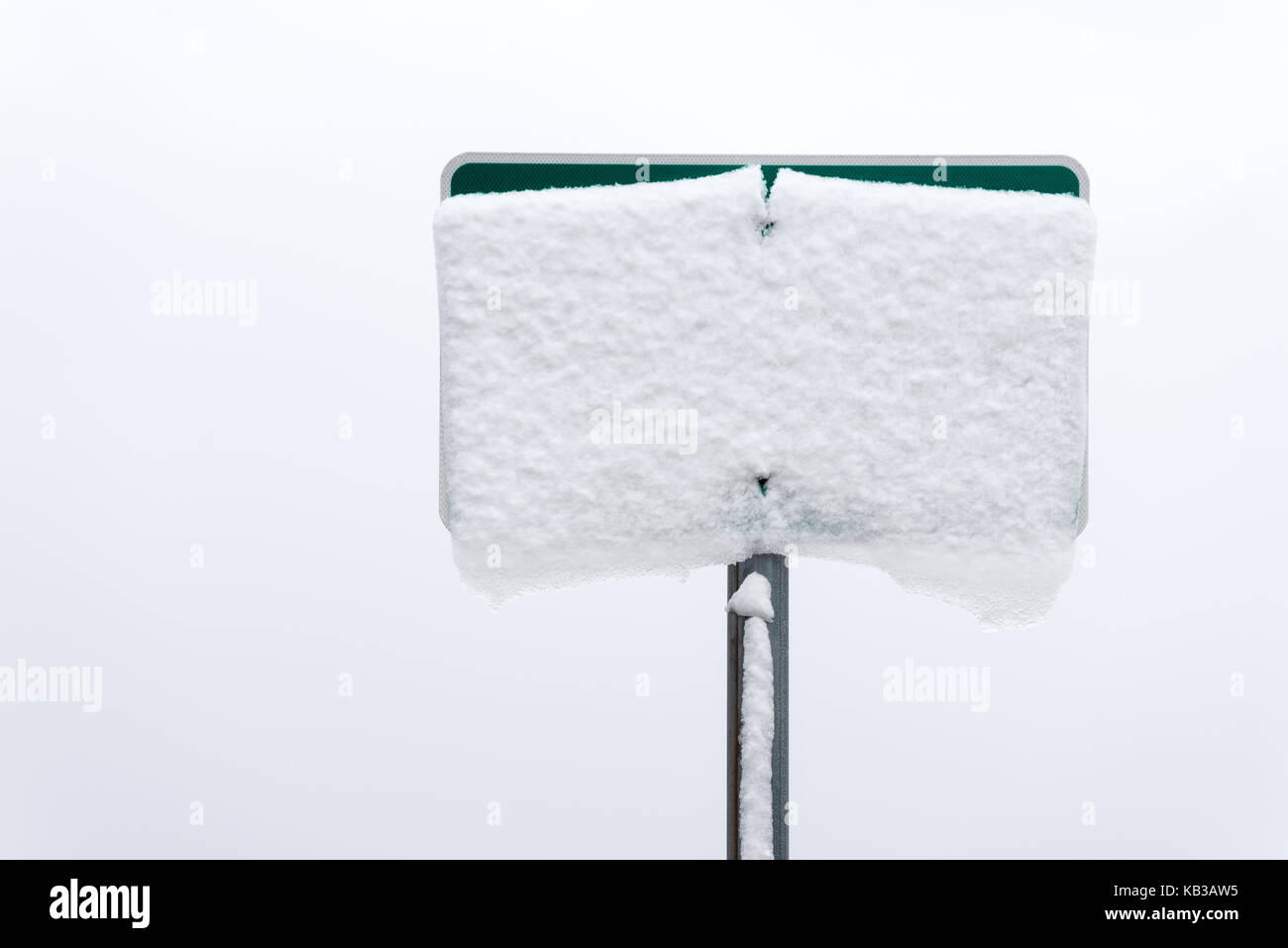 Snow covered highway sign in Utah Stock Photo - Alamy