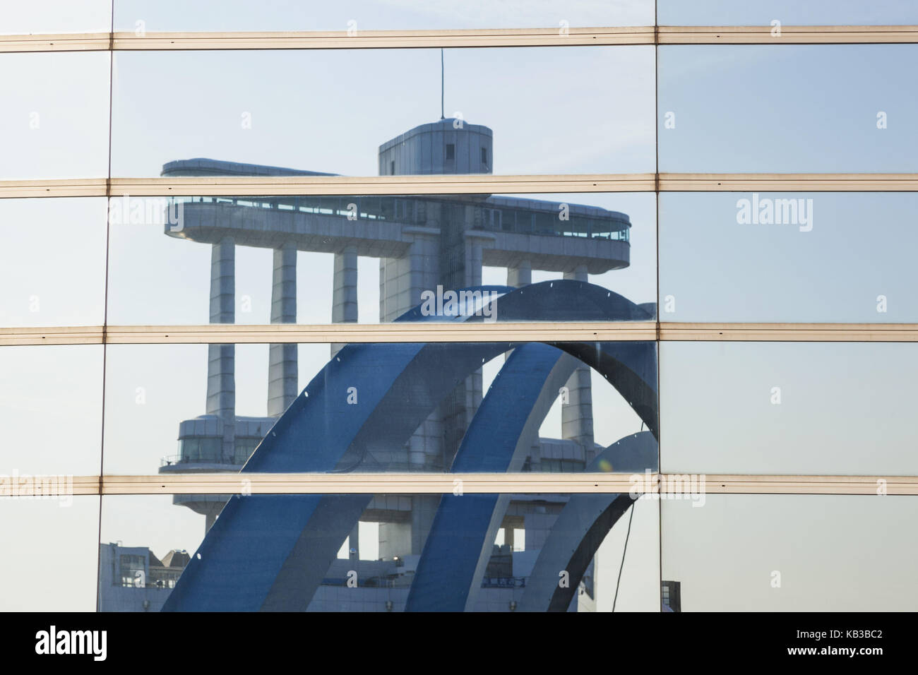 Japan, Honshu, Aichi, Nagoya, harbour, Nagoya port, bridge, port Bridge ...