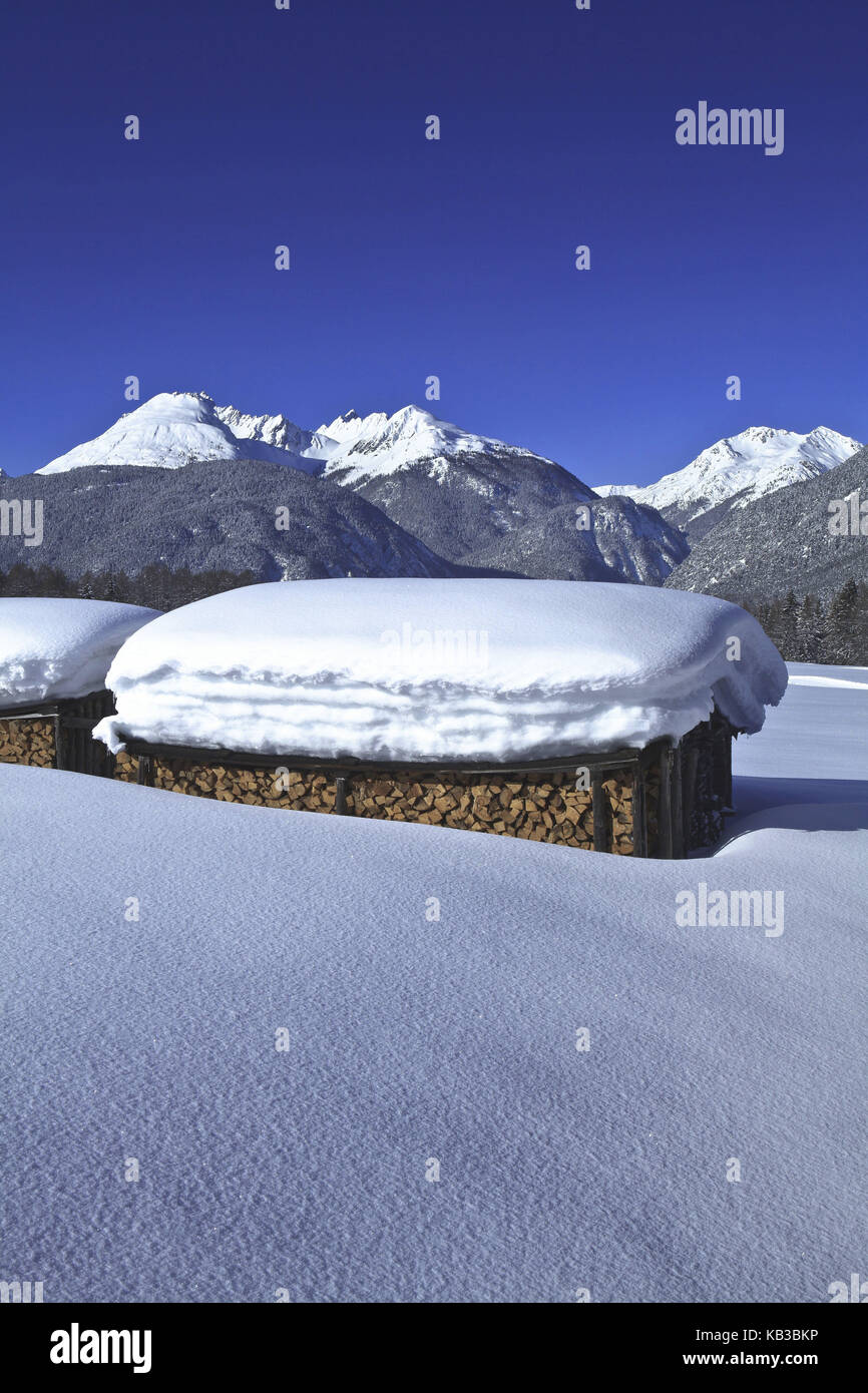 Austria, Tyrol, Obsteig, winter scenery in Holzleiten Stock Photo - Alamy